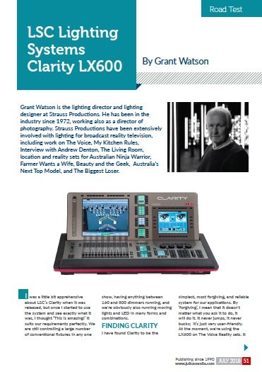LSC Lighting Systems Clarity LX600 — CX Network